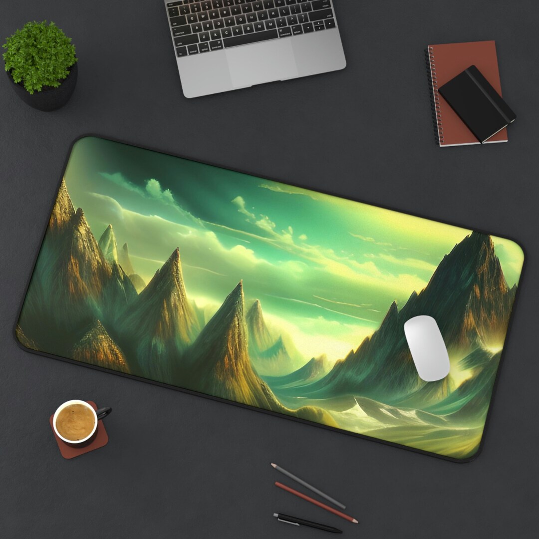 Mountain Art Large Mousepad, Desk Mat With Mountain Decor, Fantasy Art ...