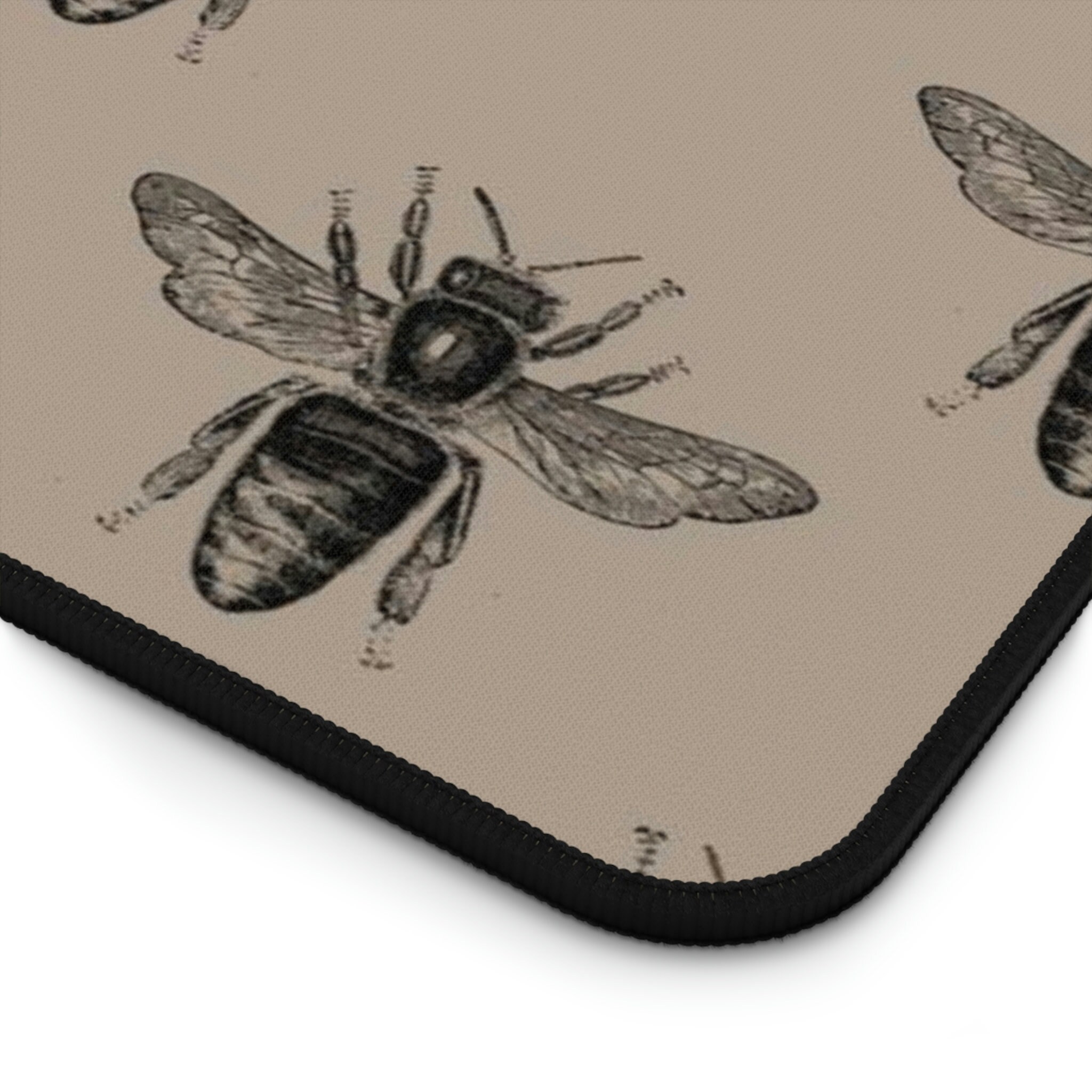 Minimalist Bee Large Gaming Desk Mat With Whimsical Art With Bees ...