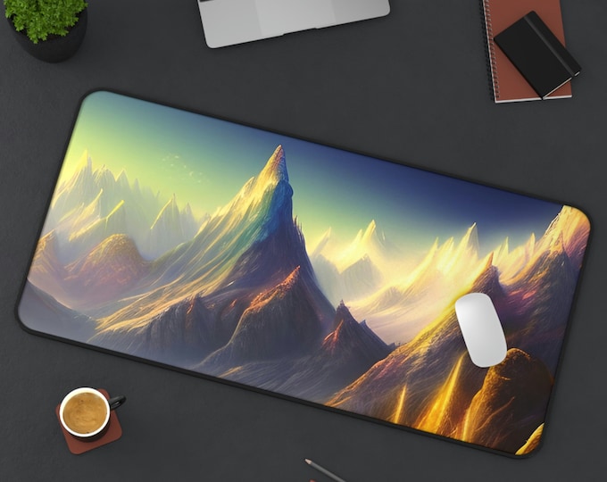 Stained Glass Style Majestic Rose Desk Mat Gaming Mouse Pad Large ...