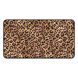Gold and Pink Leopard Print Desk Mat for Desk Decor for Home Office ...