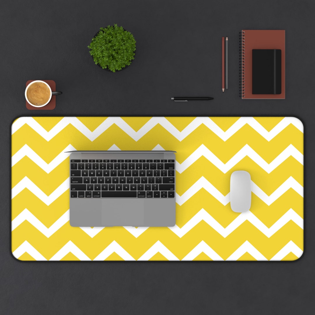 Wavy Yellow Desk Mat - Etsy