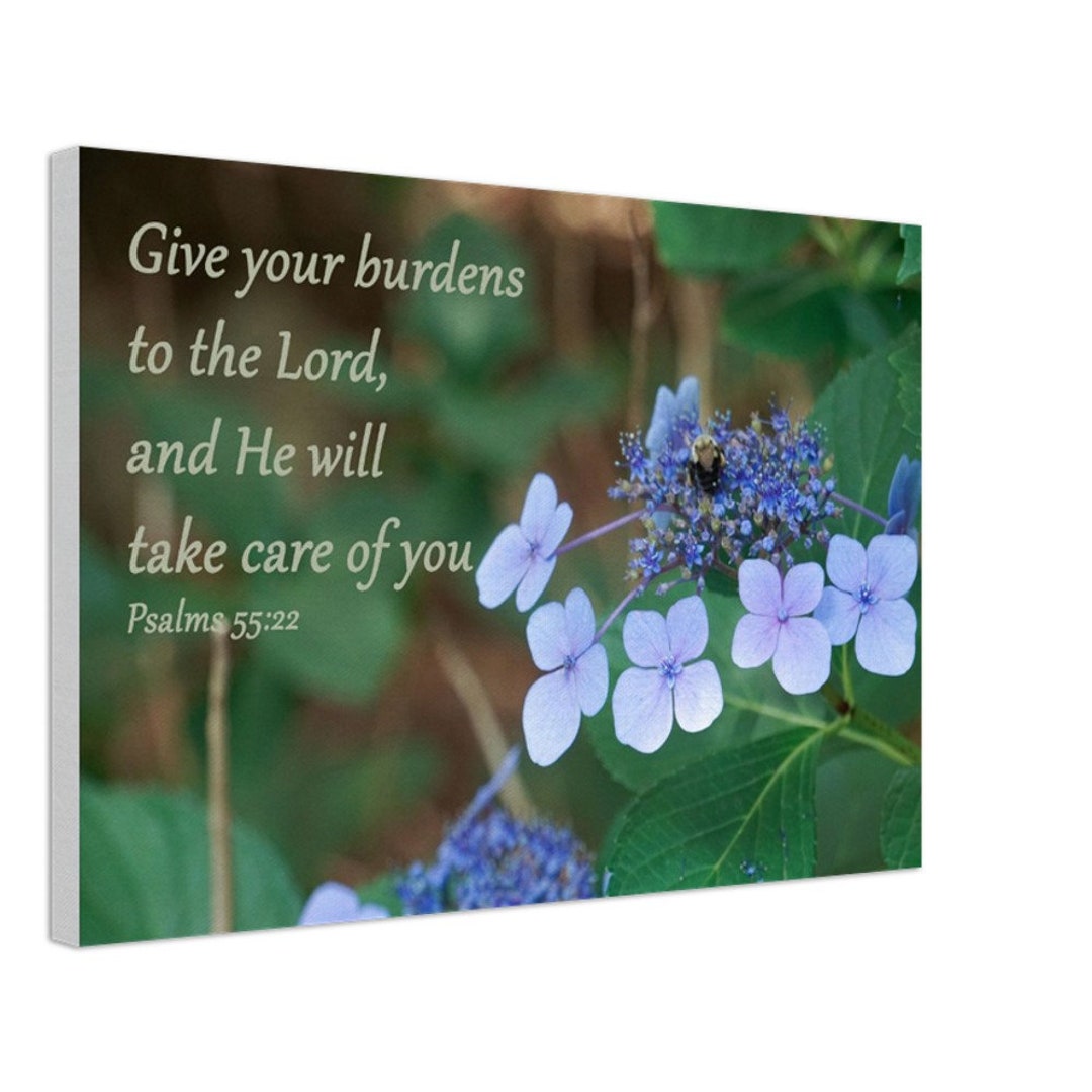 Christian Wall Art, Give Your Burdens Canvas, Scripture Art, Bible ...