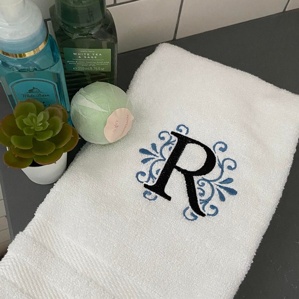Monogrammed Hand Towel - Etsy