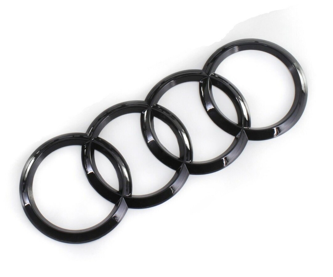 Audi Rear Rings Gloss Black 203mm Trunk Lid Emblem Badge Logo A4 S4 A5 ...