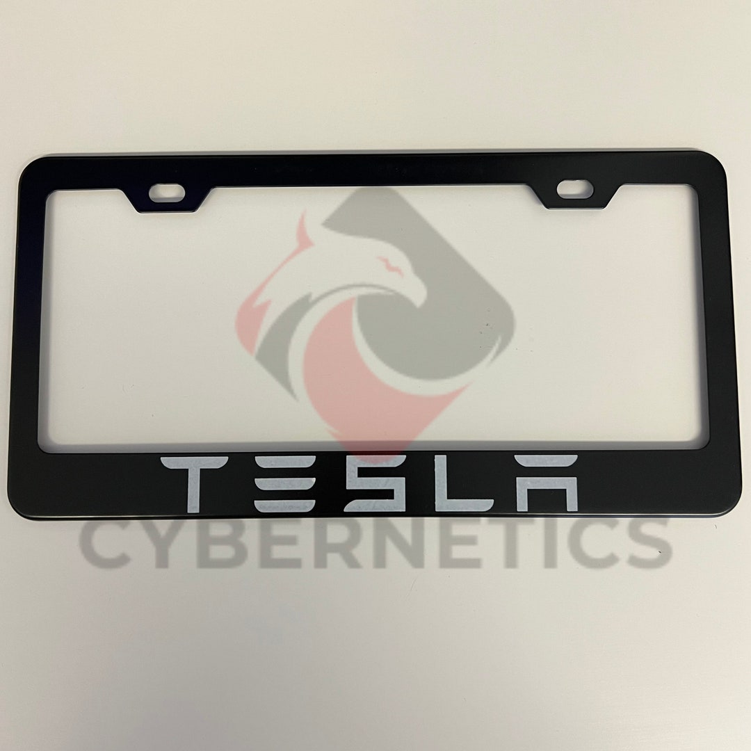 Tesla Logo Stainless Steel License Plate Frame Holder Black Rust Model ...