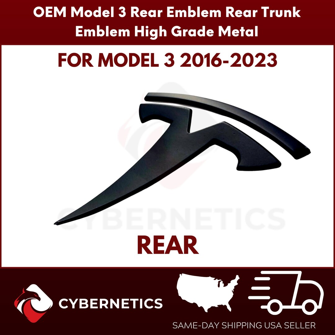 Tesla Model 3 Rear Matte Black Emblem Lid Trunk T Badge Logo Oem Usa ...