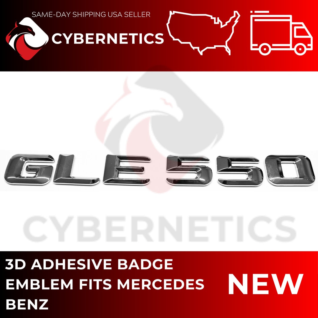 CHROME GLE550 Fit Mercedes Rear Trunk Emblems Logo Badge Letter Number ...