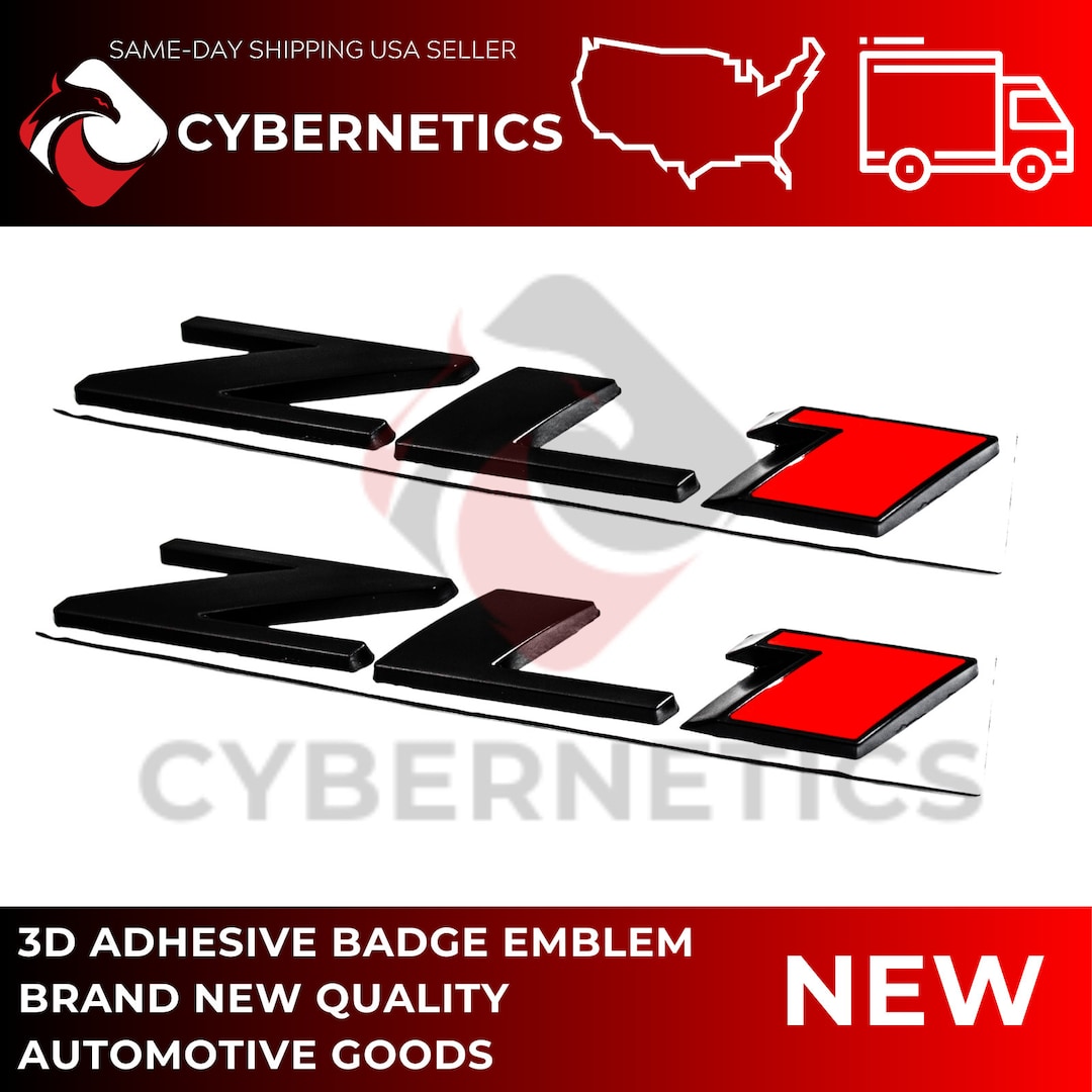 Pair Matte Red Black Camaro Zl1 Emblem Badge Letter Rear Side ZL1 Door ...