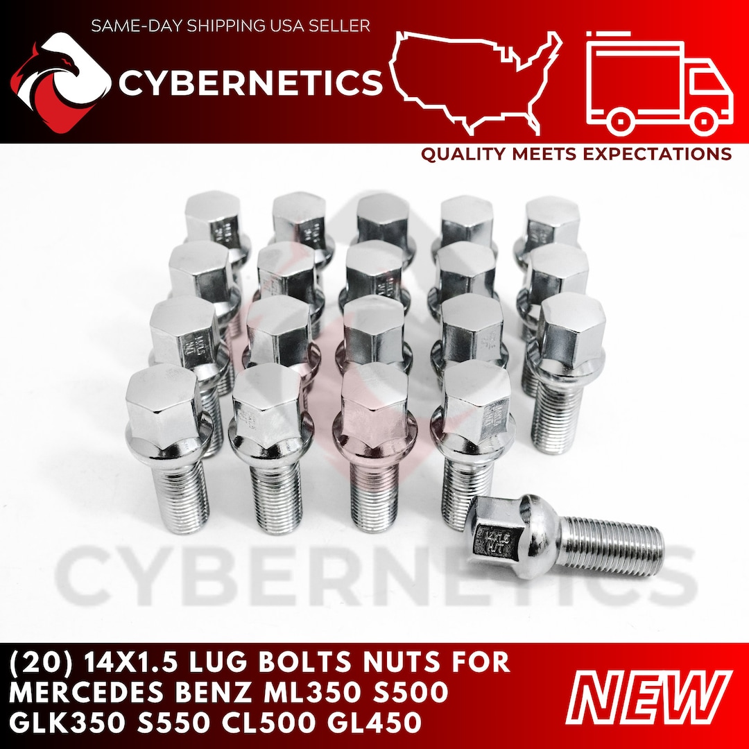 20X 14x1.5 Lug Bolts Nuts for Mercedes Benz ML350 S500 GLK350 S550 ...