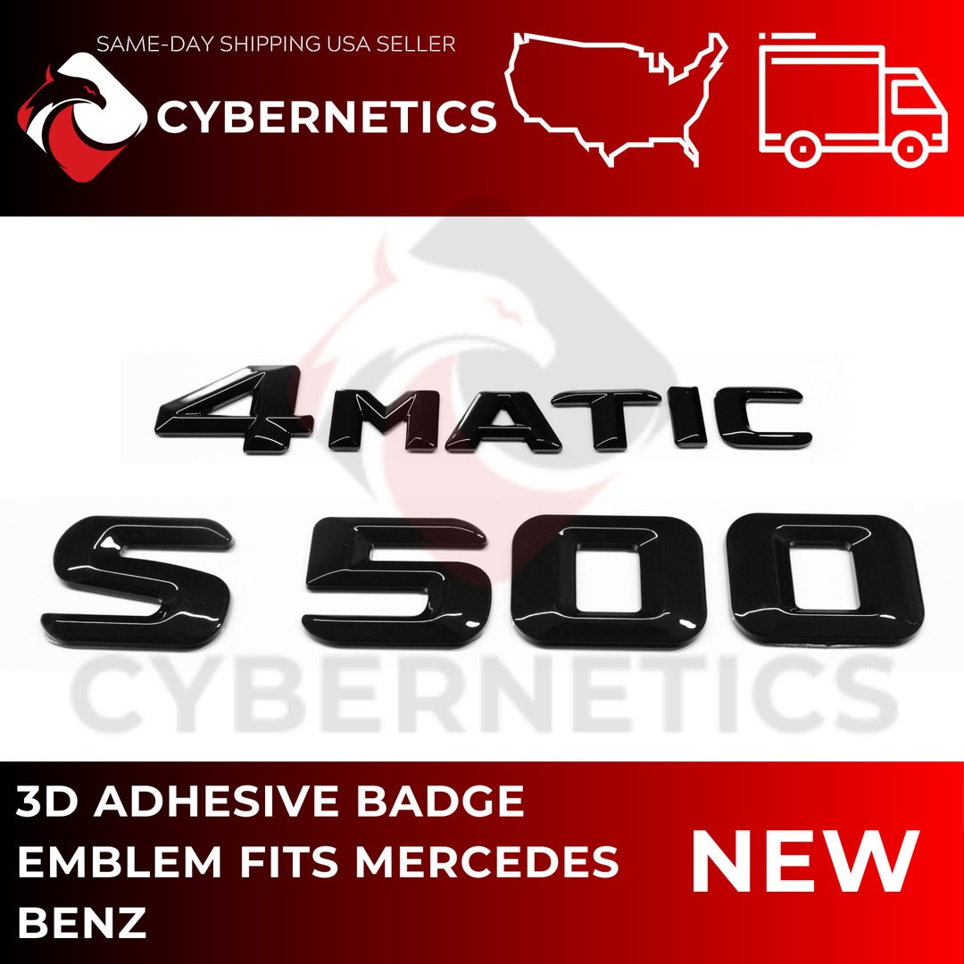 S500 4matic Gloss Black Fits Mercedes Rear Trunk Emblems Logo Badge ...