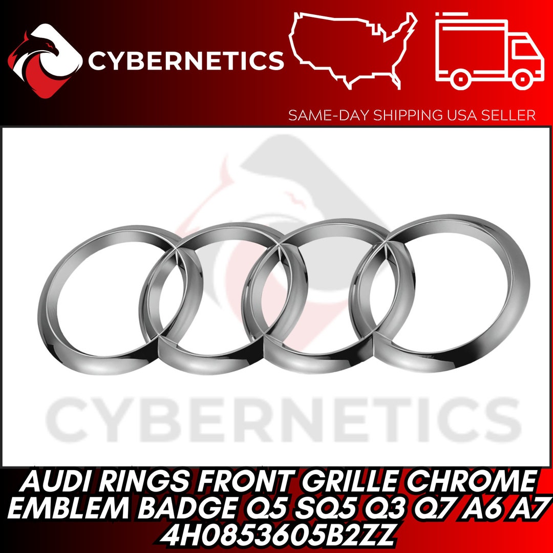 Audi Rings Front Grille Chrome Emblem Badge Q5 SQ5 Q3 Q7 A6 A7 ...