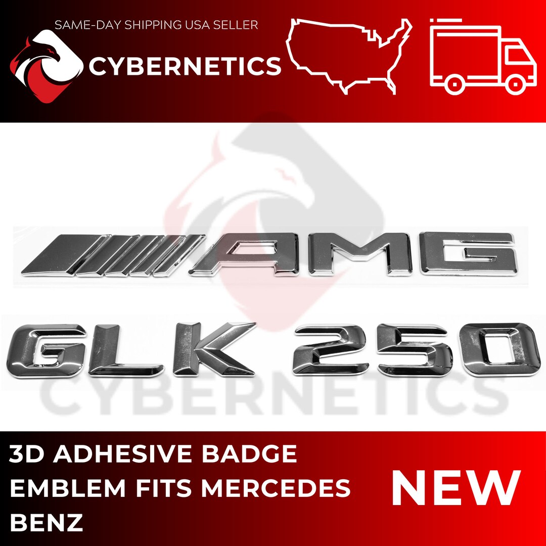CHROME GLK250 AMG Fit Mercedes Rear Trunk Emblems Logo Badge Letter ...