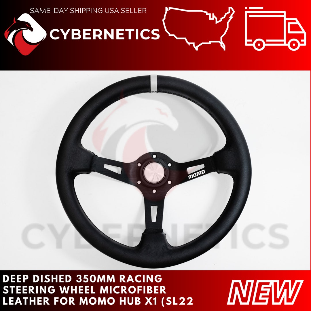 Deep Dished 350mm Racing Steering Wheel Microfiber Leather for - Etsy