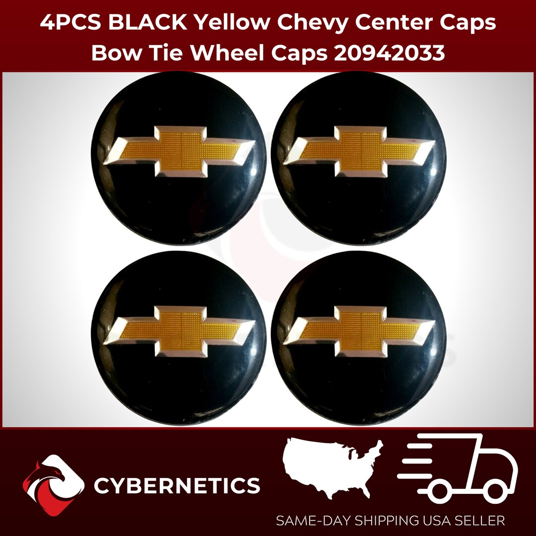 4pc 83mm 3.25 Chevy Glossy Black Wheel Center Hub Caps - Etsy