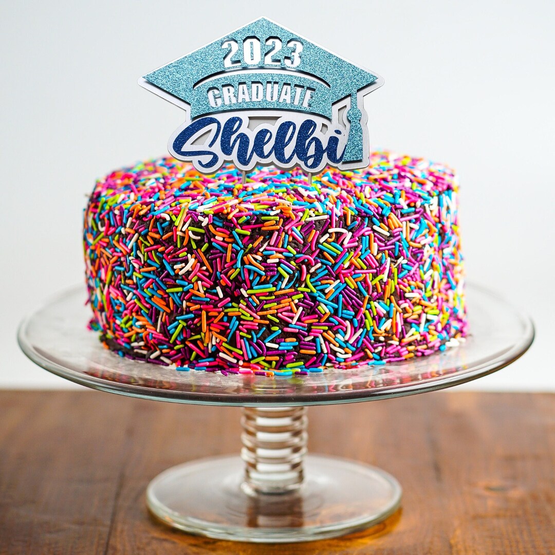 Handmade Graduation Cap Cake Topper or Centerpiece Pick Personalized ...