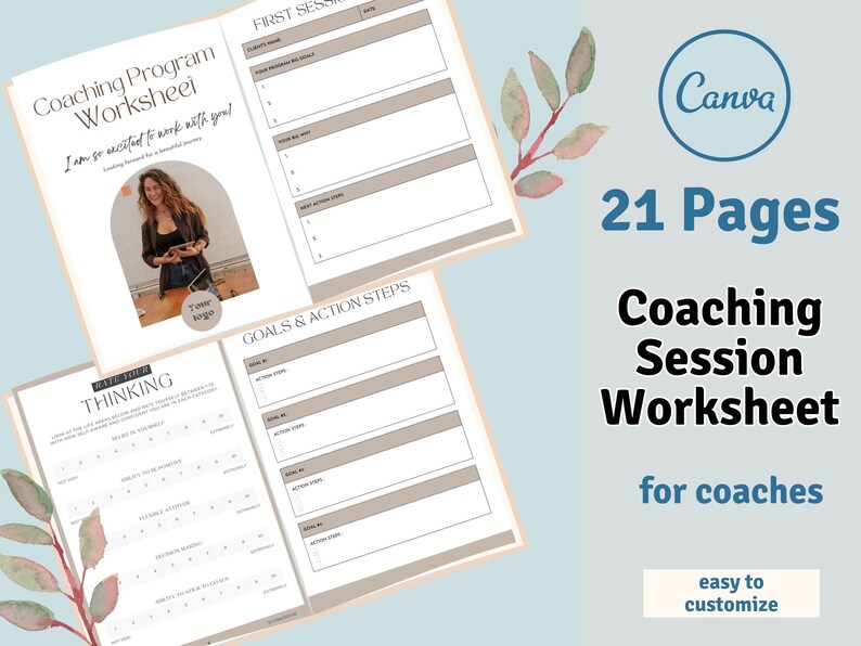 Coaching Session Worksheets / Toolkit / Worksheet Templates - Etsy