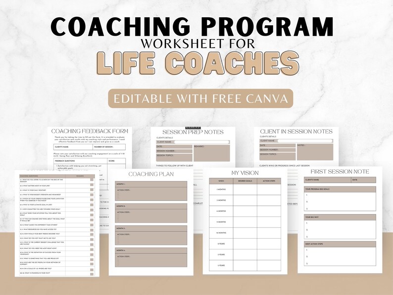 Coaching Session Worksheets / Toolkit / Worksheet Templates Client ...