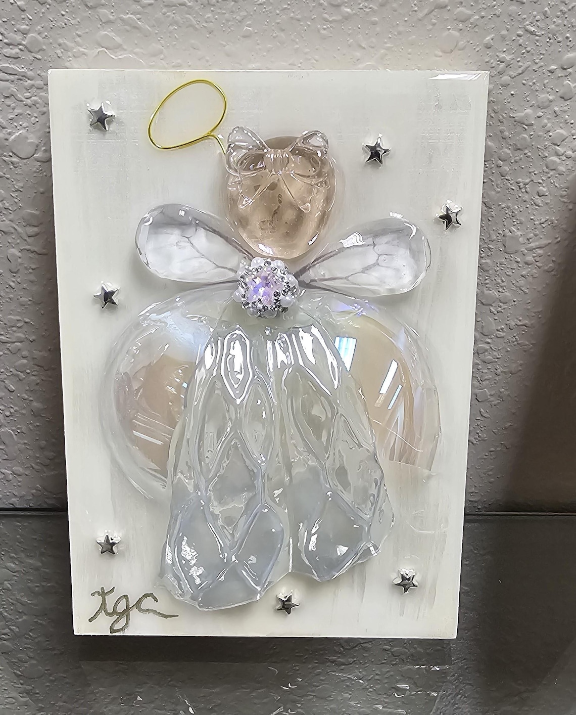 Angel Crystal Glass Resin Art Nursery Baby Gift Christmas Handmade ...