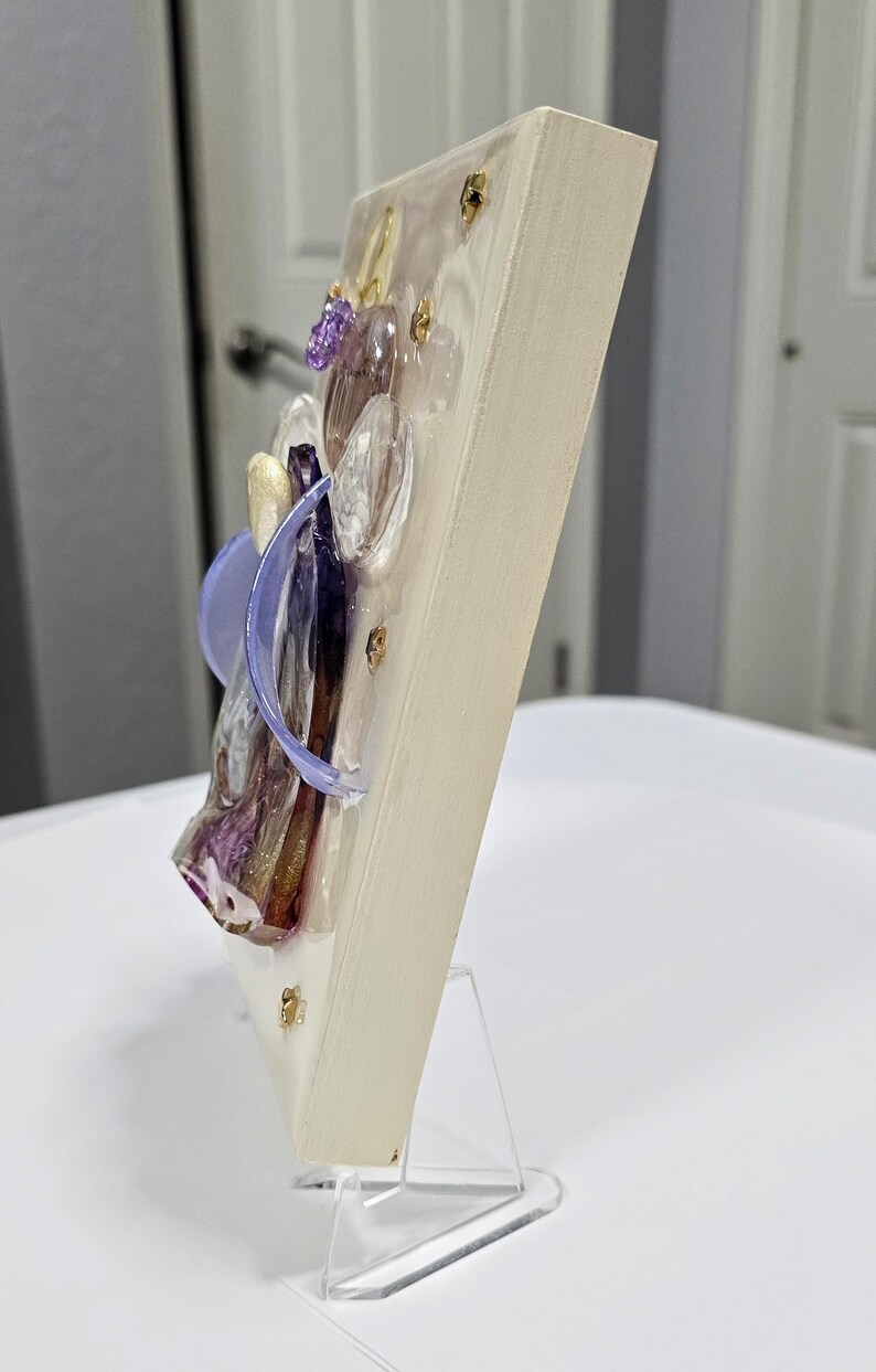 Angel Pink Purple Glass Resin Art Nursery Baby Gift Christmas Handmade ...