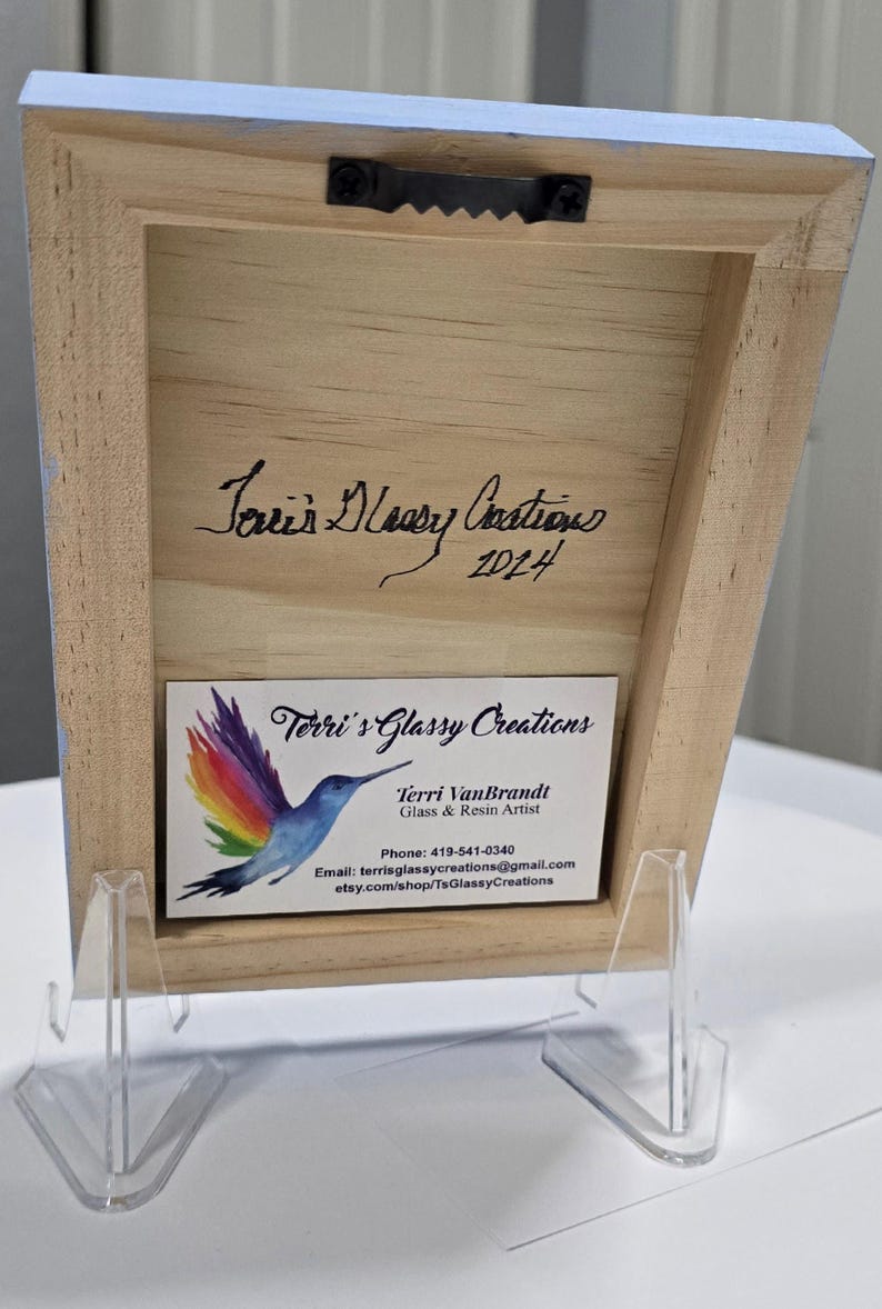 Angel Red Cardinal Glass Resin Art Nursery Baby Gift Christmas Handmade ...