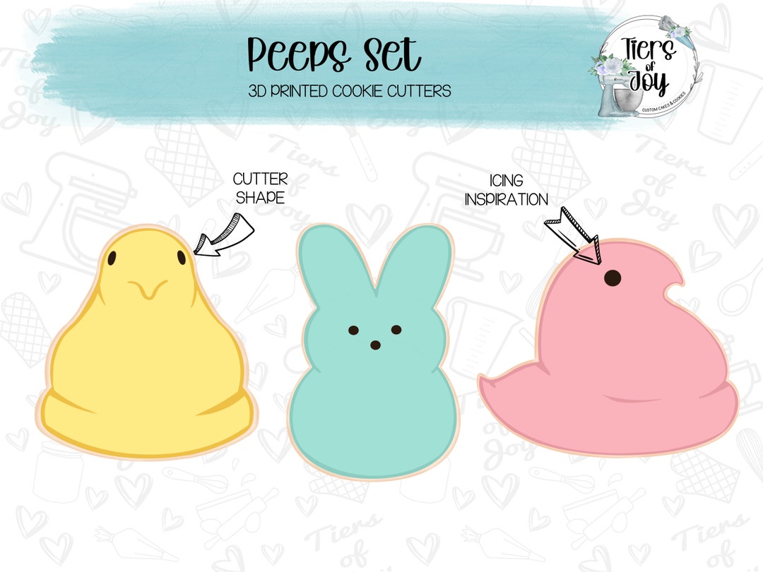 Peeps Cookie Cutters Set of 3 - Easter - Holiday - 3D Printed Cookie ...
