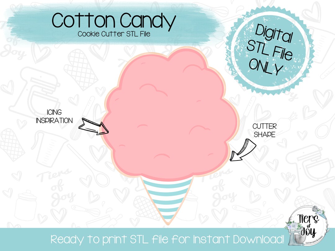 Cotton Candy Cookie Cutter STL File - Carnival / Fair - Instant ...