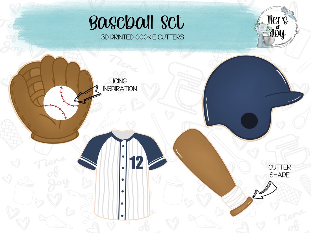 Baseball Cookie Cutters Set of 4 - Sports - 3D Printed Cookie Cutter - Etsy