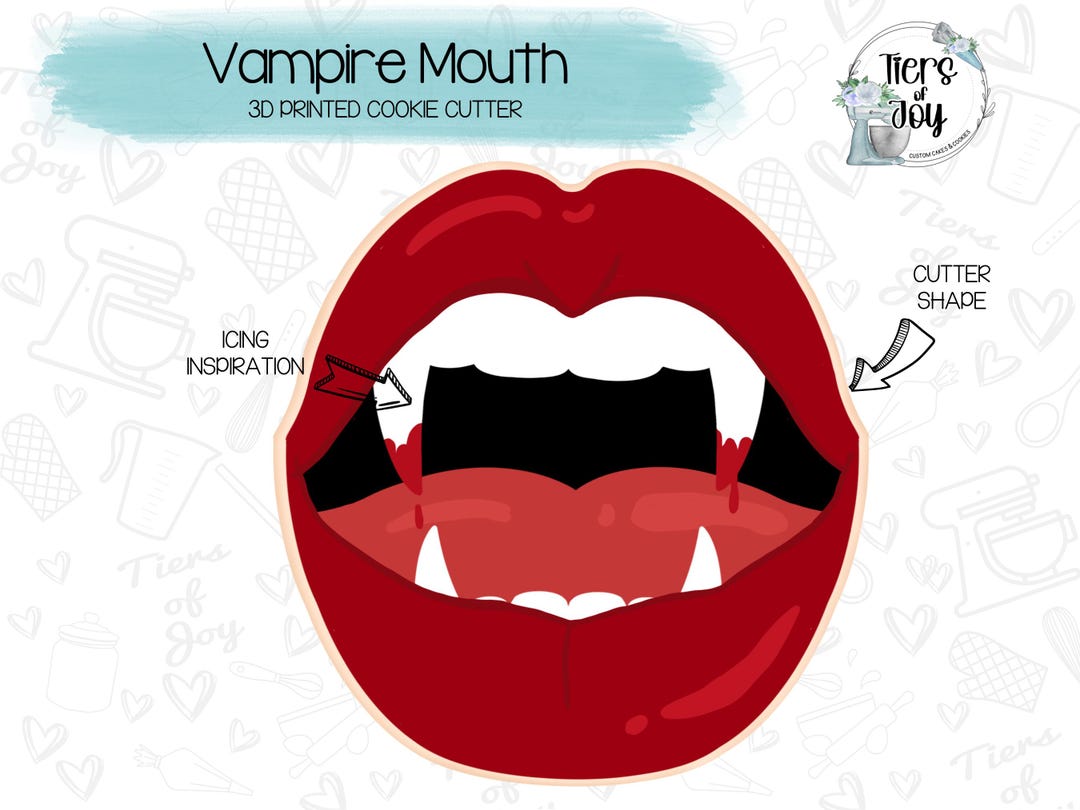 Vampire Mouth Cookie Cutter - Halloween - Holidays - 3D Printed Cookie ...