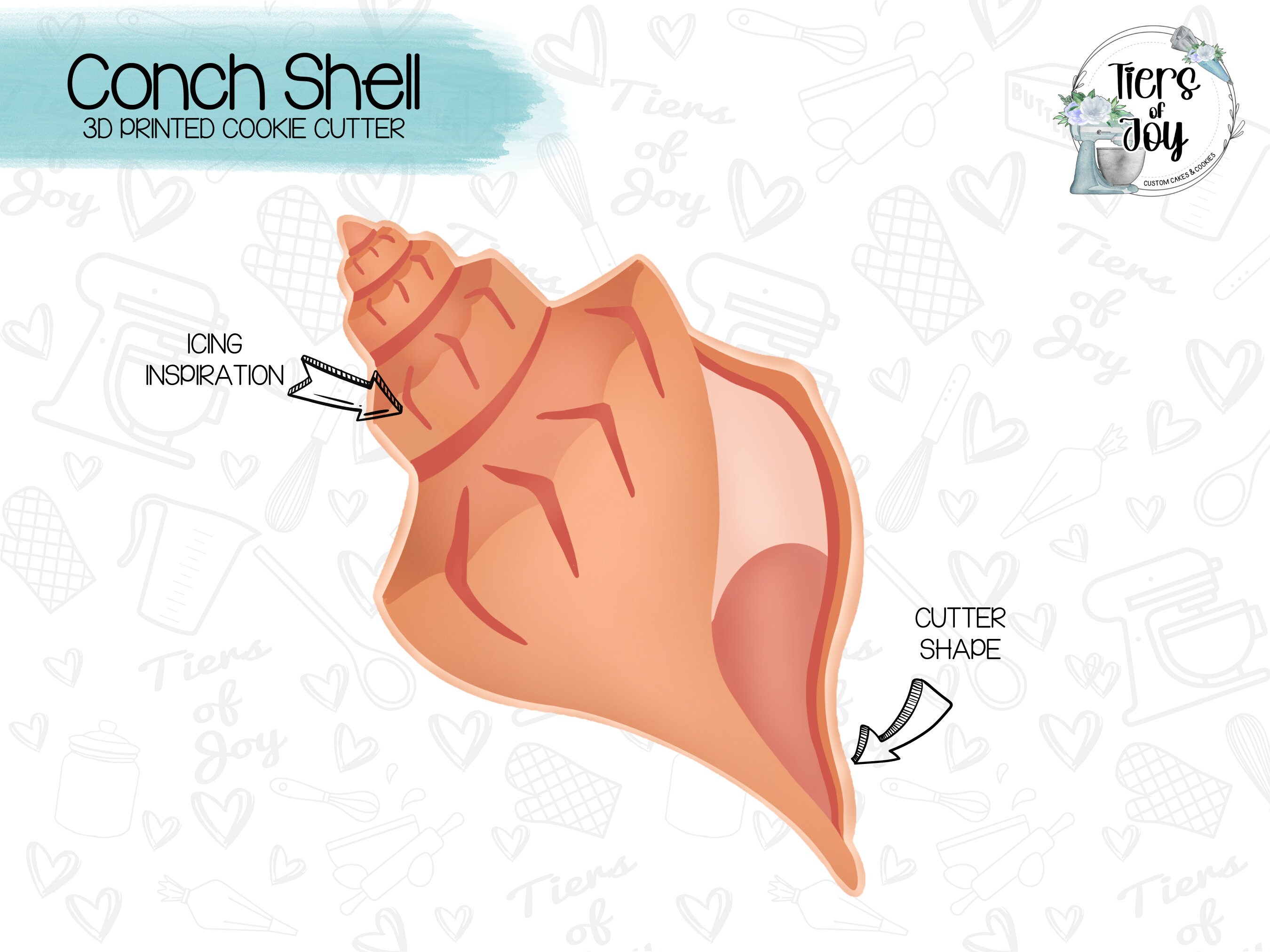 Conch Shell Cookie Cutter Under the Sea 3D Printed Cookie - Etsy