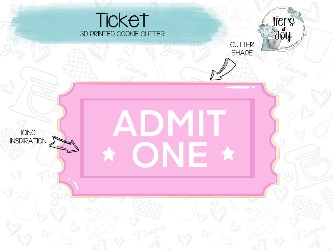 Ticket Cookie Cutter - 3D Printed Cookie Cutter - Etsy