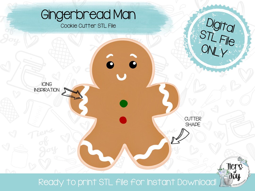Gingerbread Man Cookie Cutter STL – 3D Printer File (digital Download ...