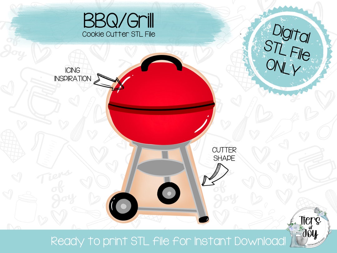 Baby-q Grill / Barbeque Cookie Cutter STL File - Baby Shower - STL File ...