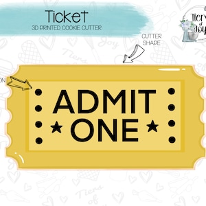 Ticket Cookie Cutter - 3D Printed Cookie Cutter - Etsy