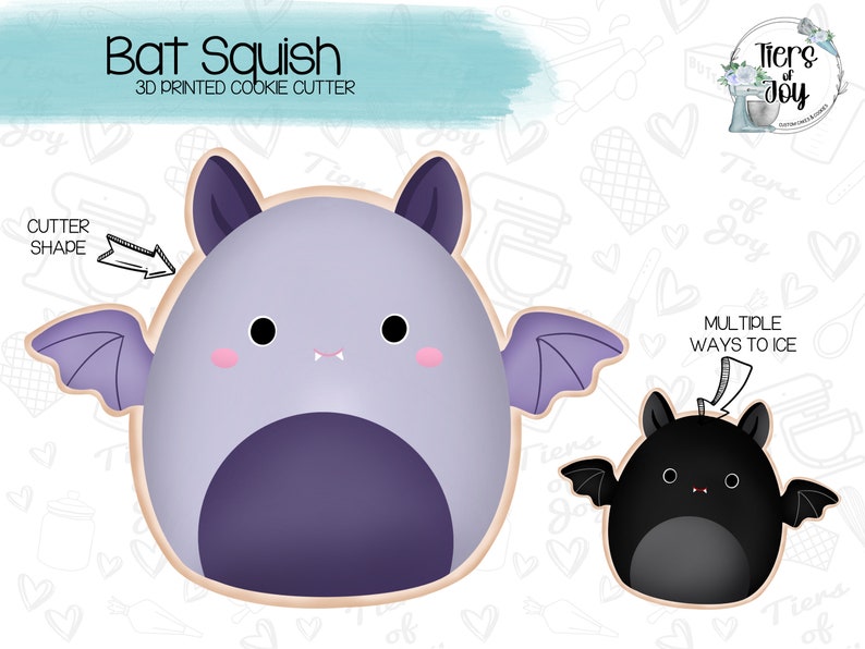 Bat Squish Cookie Cutter Squishmallow 3D Printed Cookie - Etsy