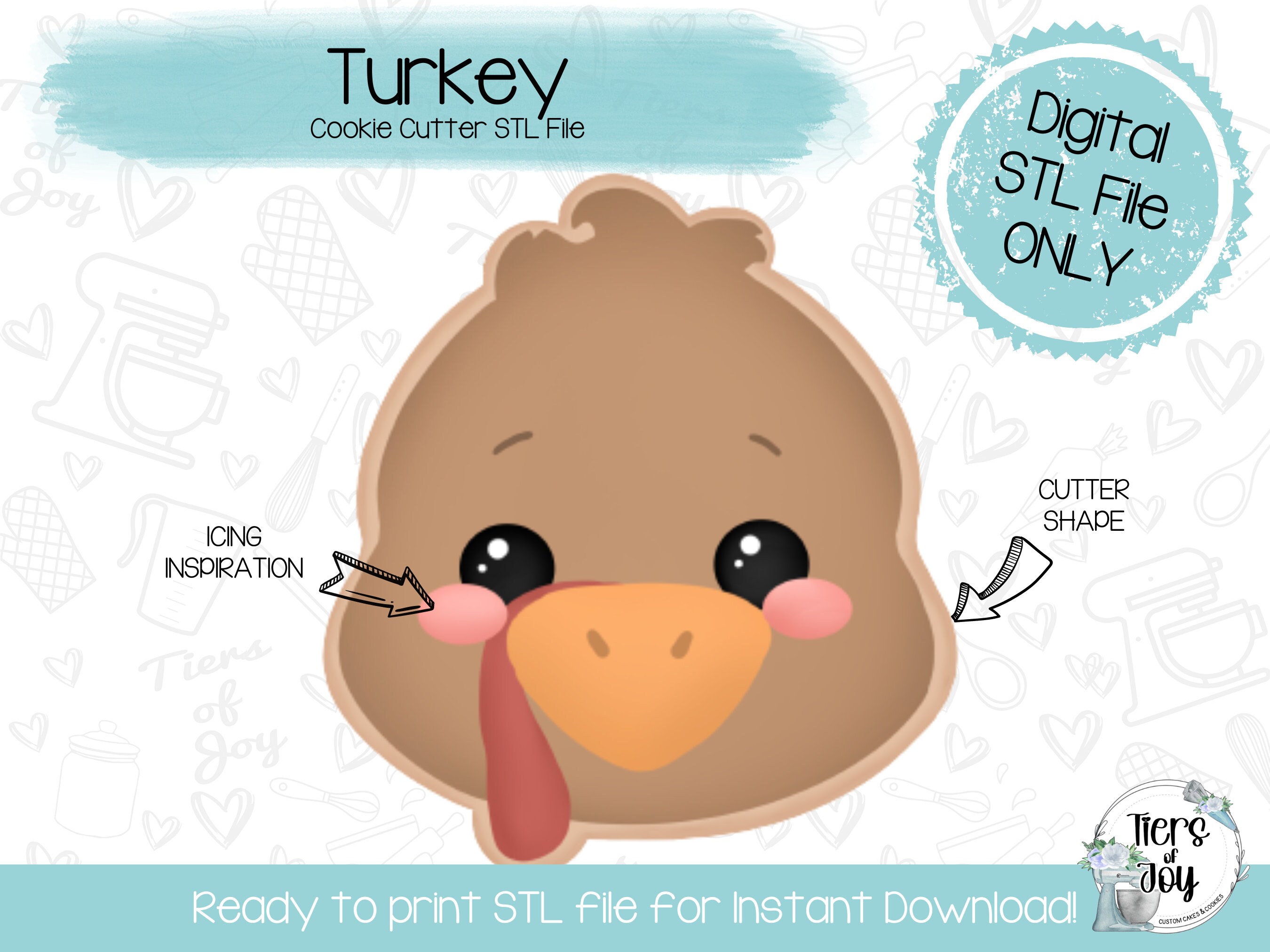 Turkey Cookie Cutter STL – 3D Printer File (digital Download) - Etsy