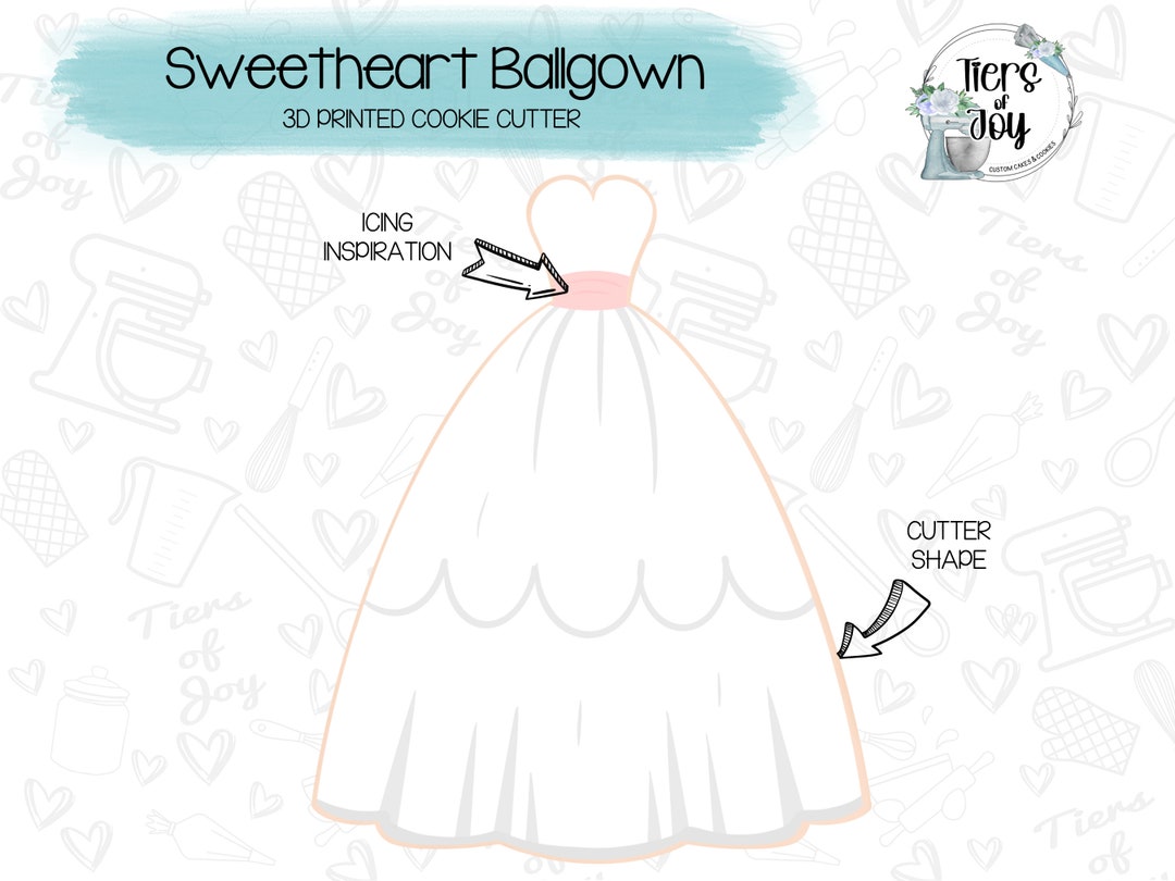 Sweetheart Ballgown Cookie Cutter - Wedding - Prom / Formal - 3D ...