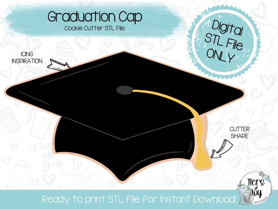 Graduation Cap Cookie Cutter STL File - Graduation - School - Instant ...