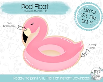 Flamingo Pool Float 2 Cookie Cutter - Etsy