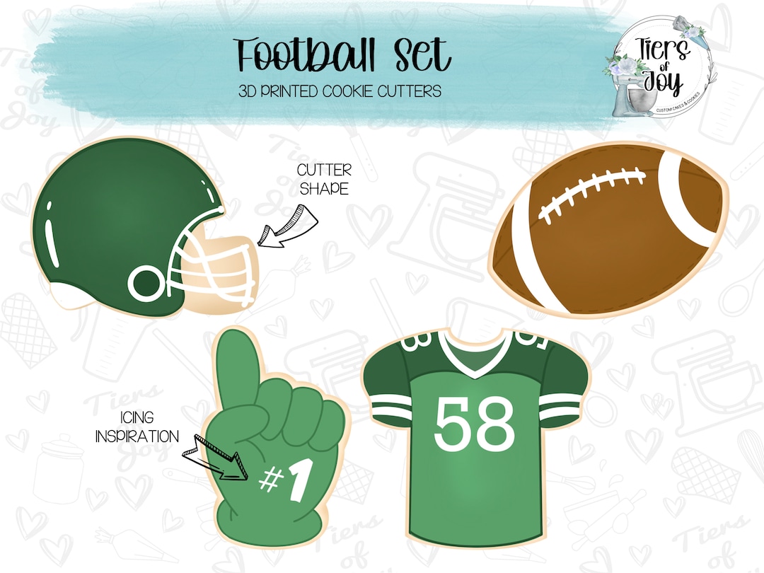 Football Cookie Cutters Set of 4 - Sports - 3D Printed Cookie Cutter - Etsy