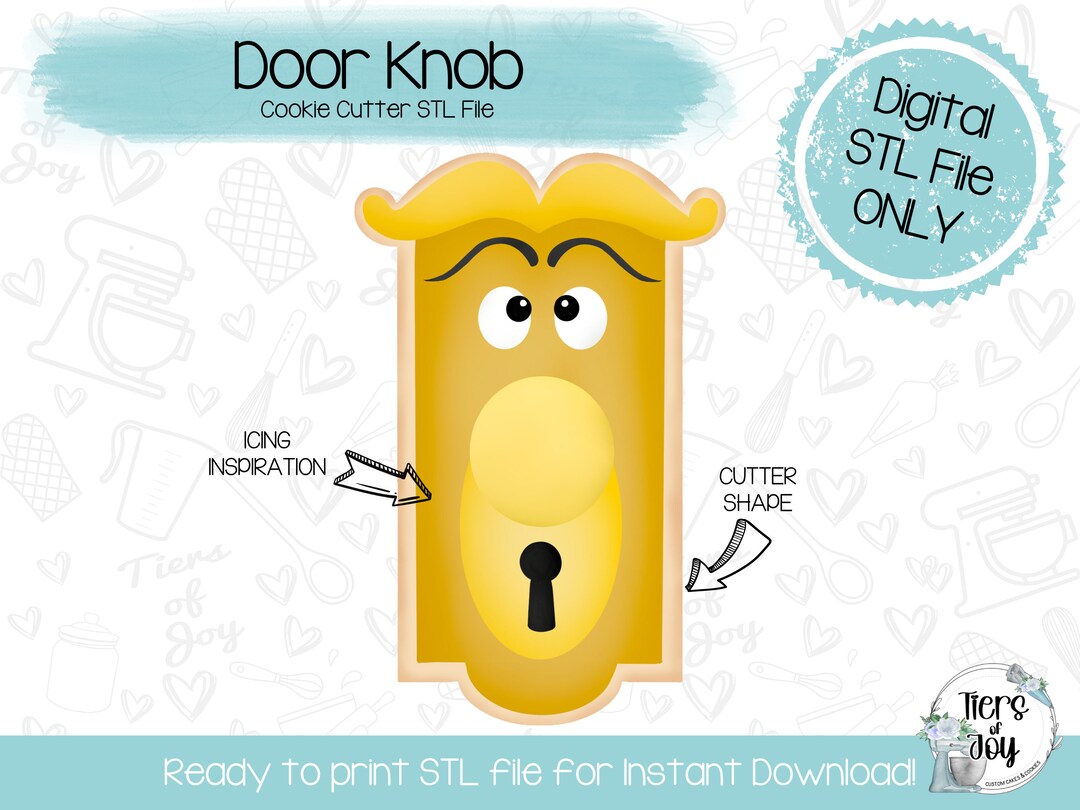Door Knob Cookie Cutter STL File - Alice in Onederland - STL File ...
