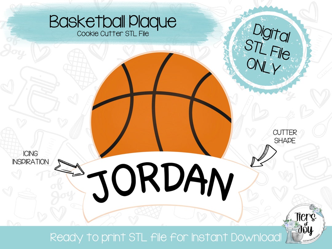 Basketball Plaque Cookie Cutter STL – 3D Printer File (digital Download ...