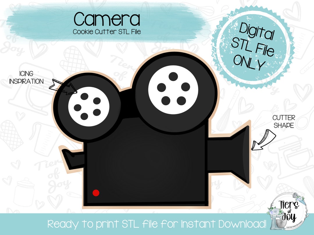 Camera Cookie Cutter STL File - Movie / Cinema - Instant Download - 3D ...