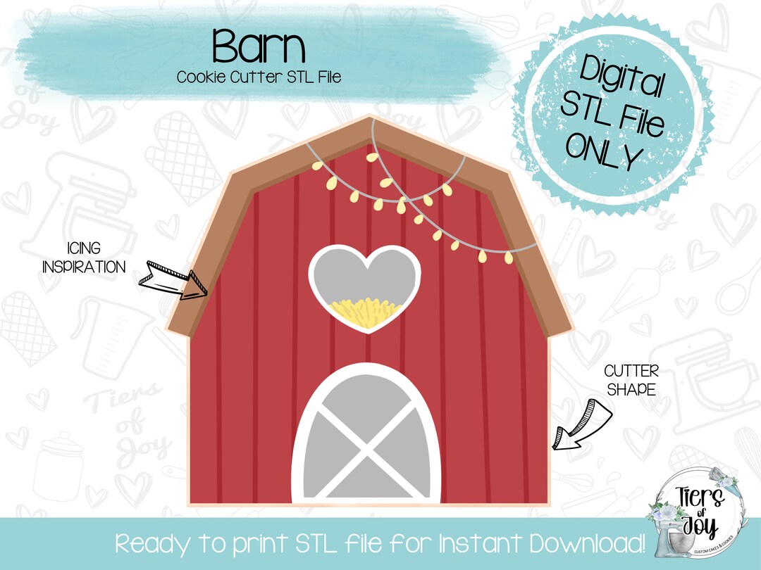 Barn Cookie Cutter STL File - Farm Friends - Animals - Instant Download ...