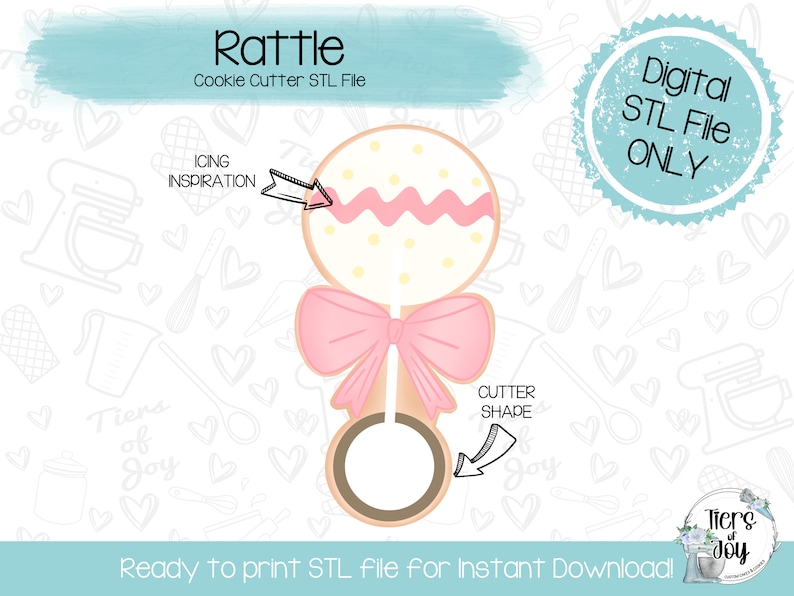 Rattle Cookie Cutter STL – 3D Printer File (digital Download) - Etsy