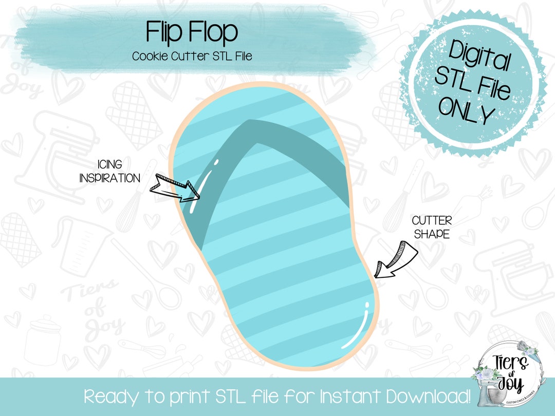 Flip Flop / Sandal Cookie Cutter STL File - Summer - Beach Vibes ...