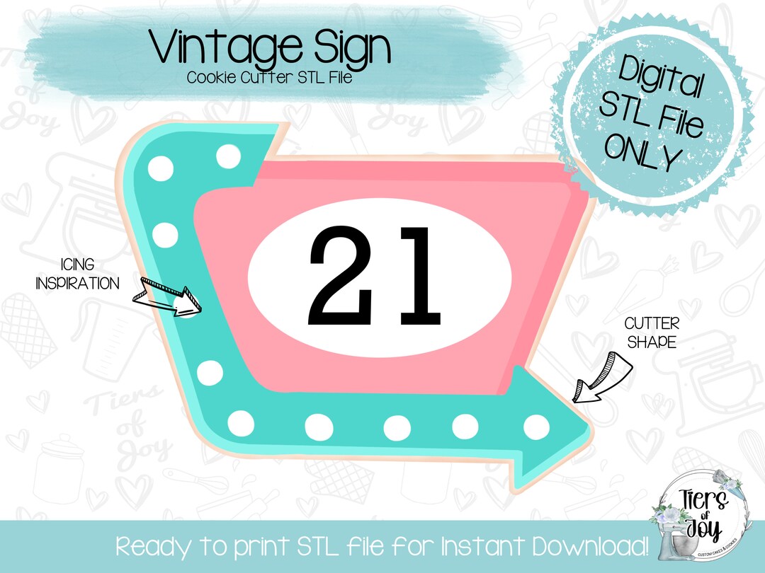 Vintage Sign Cookie Cutter STL – 3D Printer File (digital Download) - Etsy