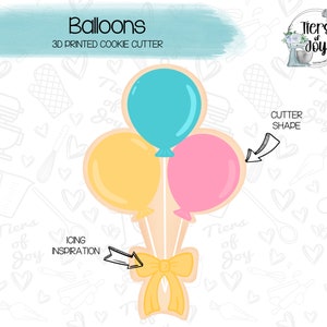 Balloons Cookie Cutter - Birthday - 3D Printed Cookie Cutter - Etsy