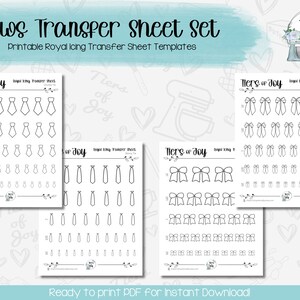Bow & Tie Royal Icing Transfer Sheets - 5 Sizes (PDF Download) - Etsy