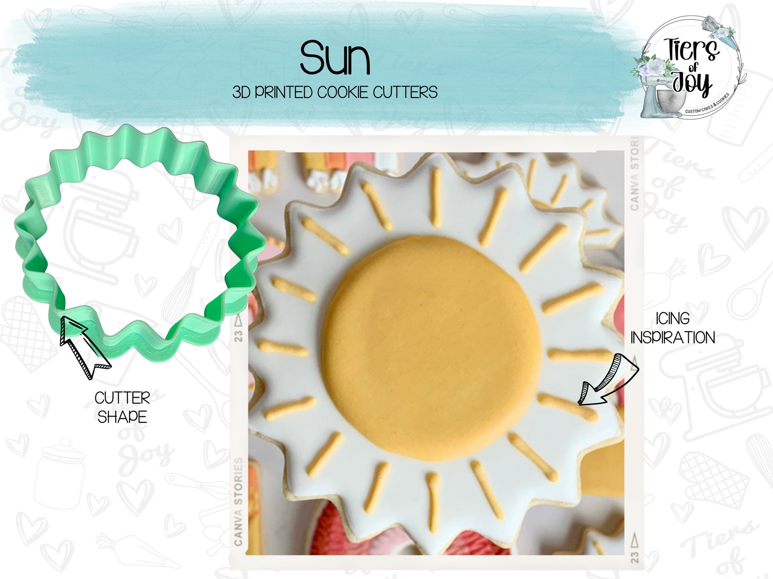 Sun Cookie Cutter - 3D Printed, First Trip Around the Sun - Etsy