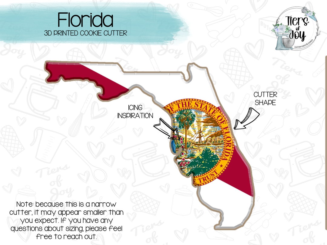 Florida Cookie Cutter State Geography 3D Printed Cookie Cutter - Etsy